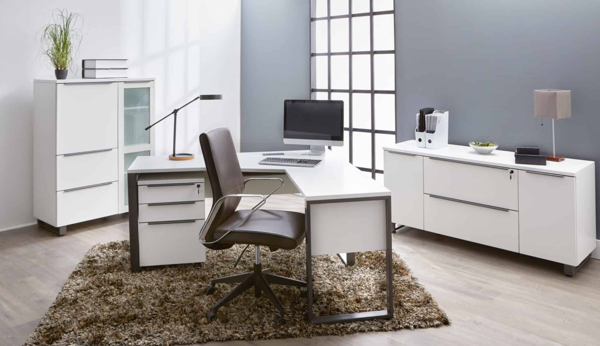 Modern White Office Credenza - House of Denmark